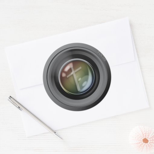 Camera Lens Stickers. Focus on Jesus. Classic Round Sticker | Zazzle