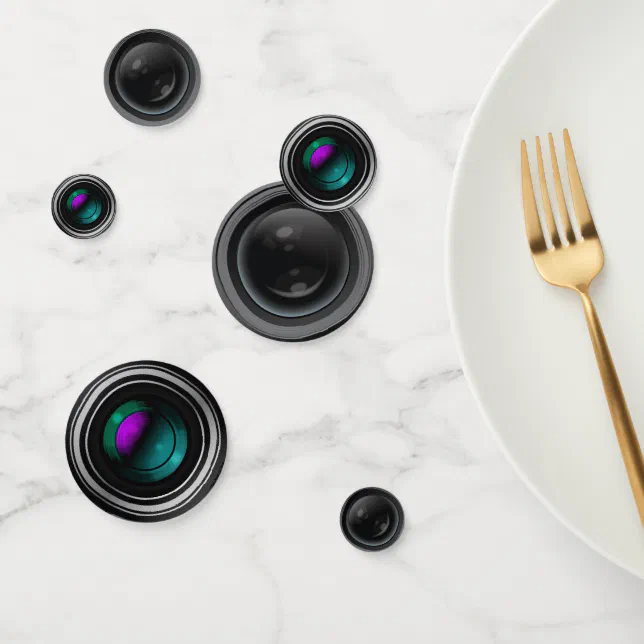Camera Lenses Photography Design Table Confetti | Zazzle