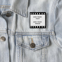 Camera Movie Film Strip Button Badge Name Tag | Zazzle