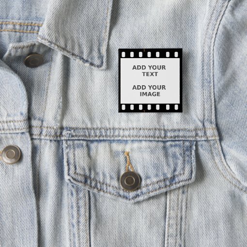 Camera Movie Film Strip Button Badge Name Tag | Zazzle