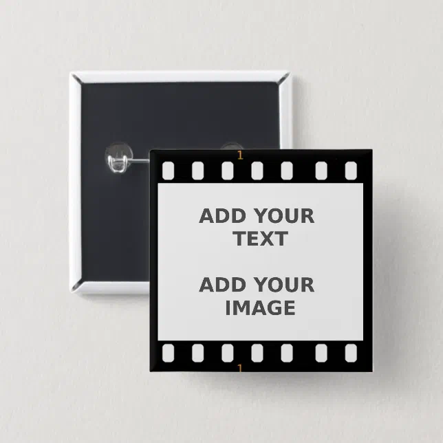 Camera Movie Film Strip Button Badge Name Tag | Zazzle