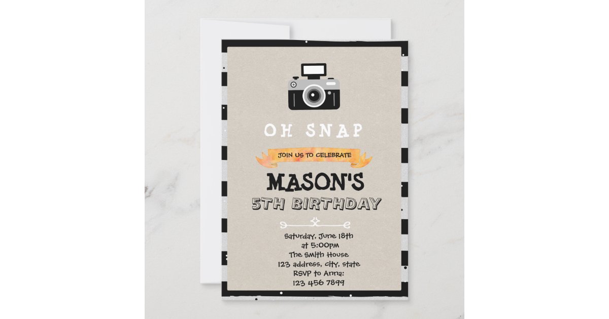 Camera party birthday invitation | Zazzle