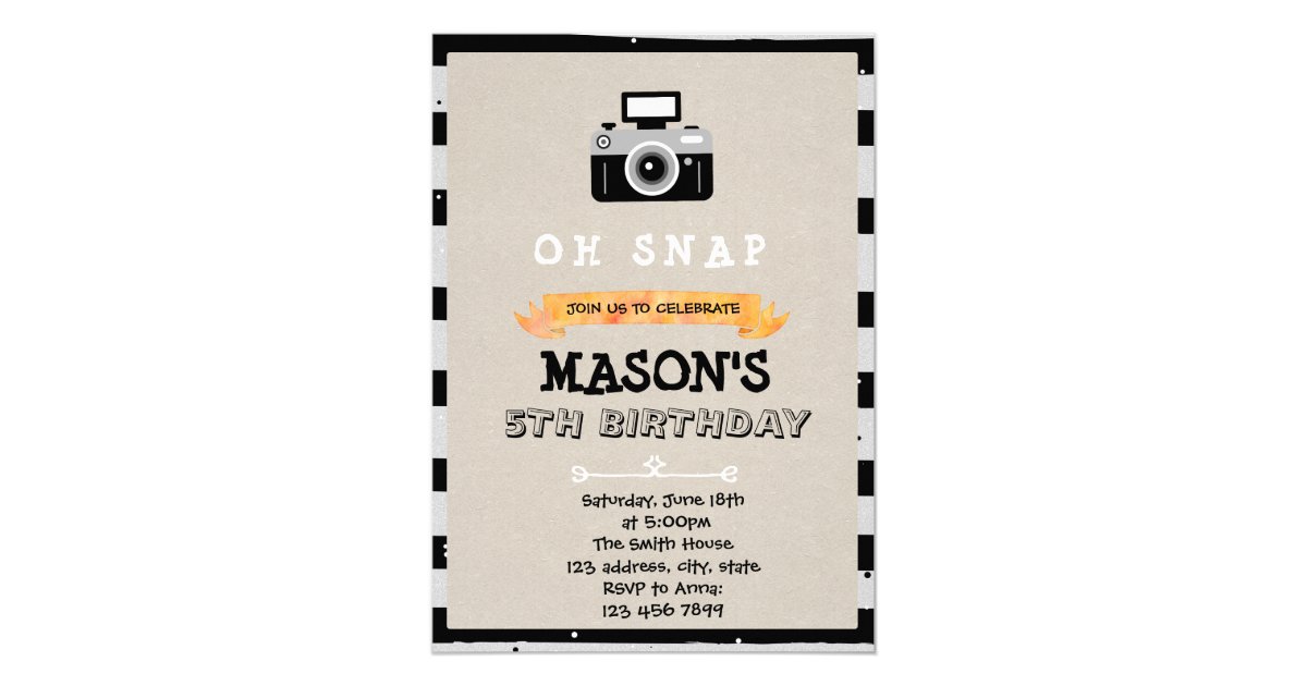 Camera party birthday invitation | Zazzle.com
