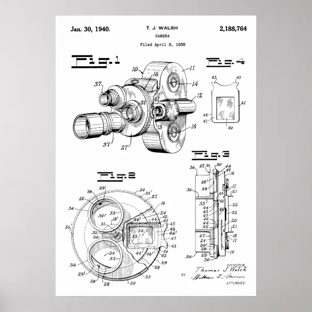 Camera Patent Poster | Zazzle