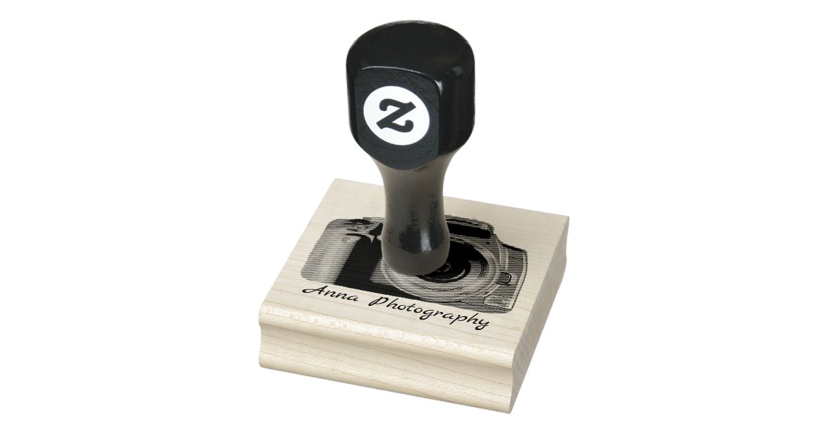 Camera Photography Design Wooden Stamp | Zazzle