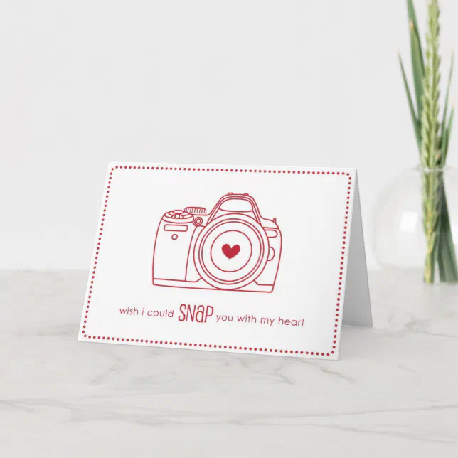 Camera Valentine's Day Card - Funny in Red | Zazzle