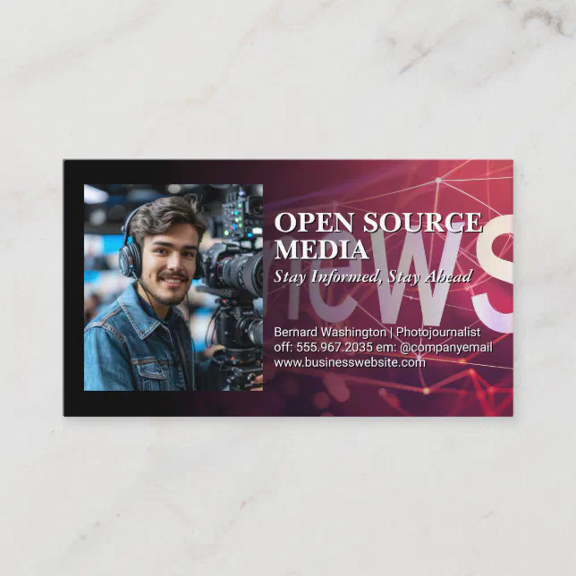 Cameraman on Studio Set Business Card | Zazzle