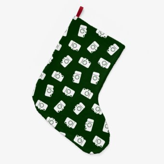 Cameras Pattern Retro Camera Art Print Design Large Christmas Stocking ...