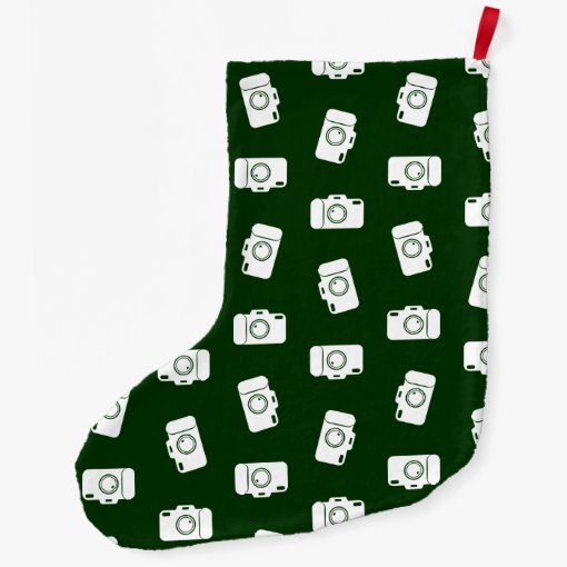 Cameras Pattern Retro Camera Art Print Design Large Christmas Stocking ...