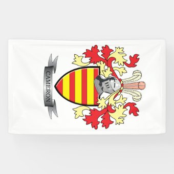 Cameron Family Crest Coat of Arms Banner | Zazzle
