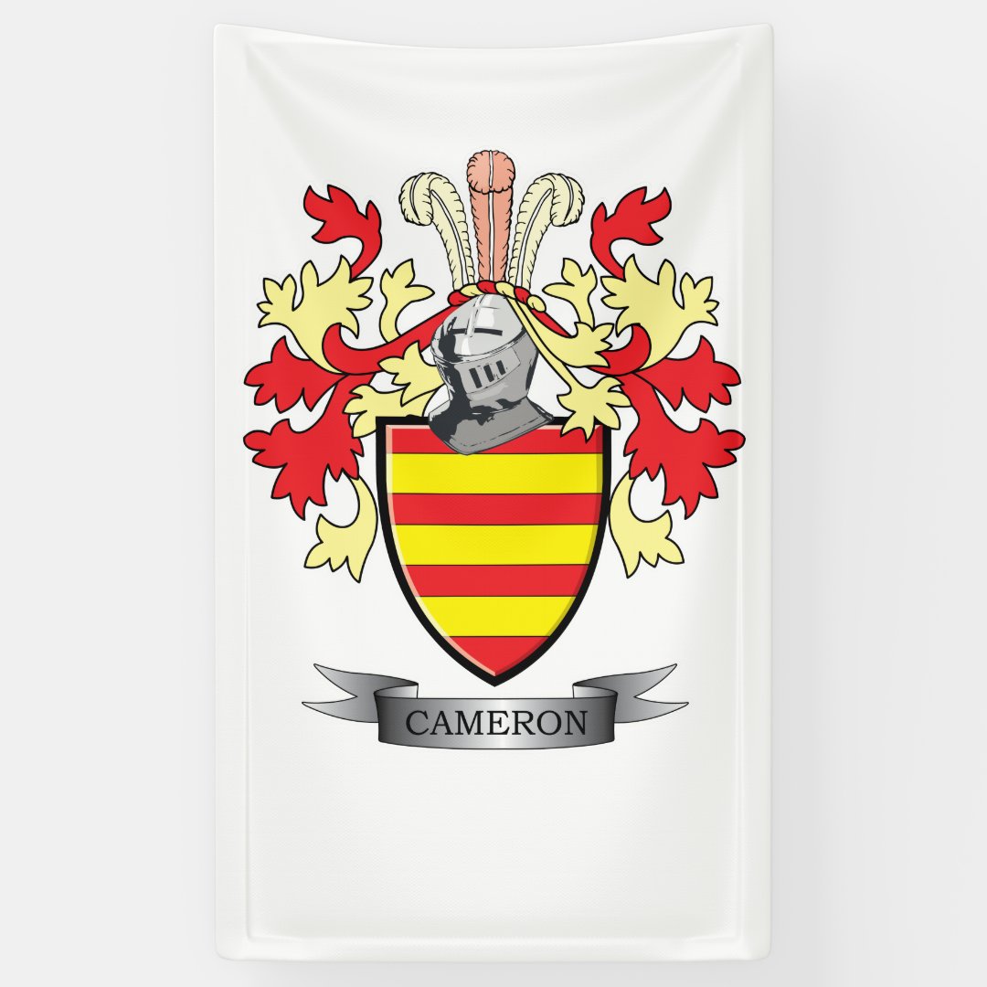 Cameron Family Crest Coat of Arms Banner | Zazzle