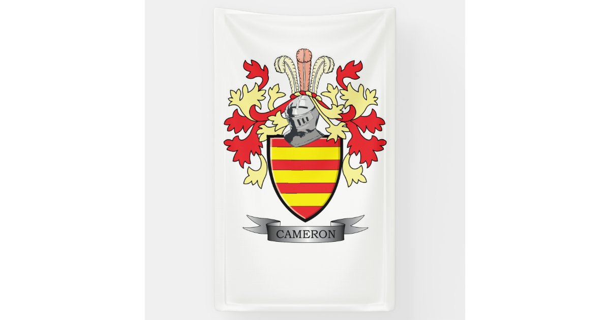 Cameron Family Crest Coat of Arms Banner | Zazzle