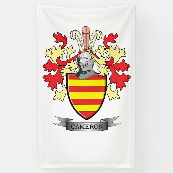 Cameron Family Crest Coat of Arms Banner | Zazzle