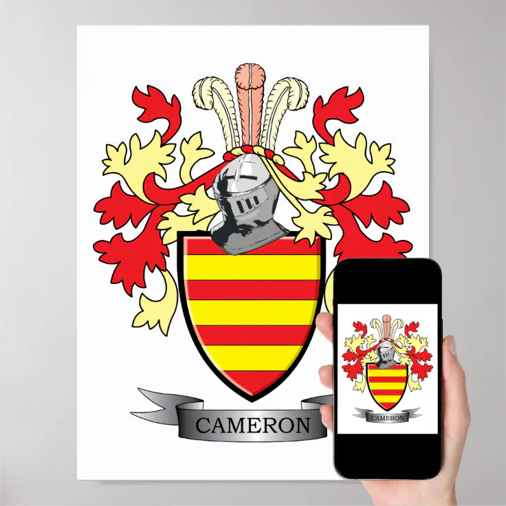 Cameron Family Crest Coat of Arms Poster | Zazzle