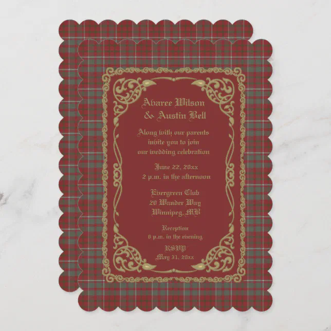Cameron Lochiel Scottish Tartan Invitation | Zazzle