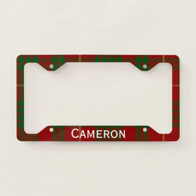 Cameron Tartan Plaid License Plate Frame | Zazzle