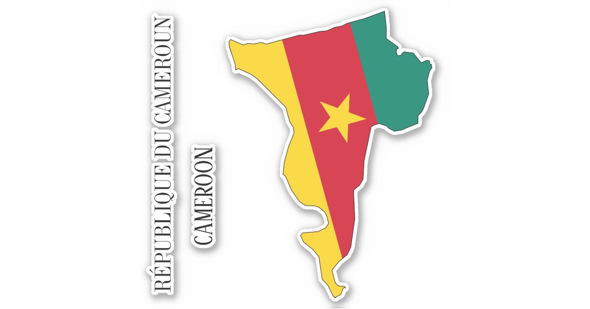 Cameroon Flag Map Patriotic Sticker | Zazzle