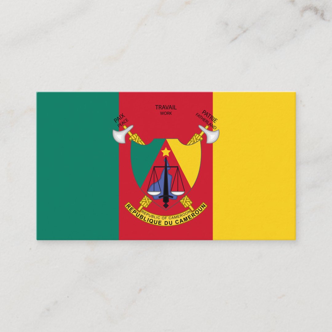 Cameroonian Flag & Coat of Arms, Flag of Cameroon Business Card | Zazzle