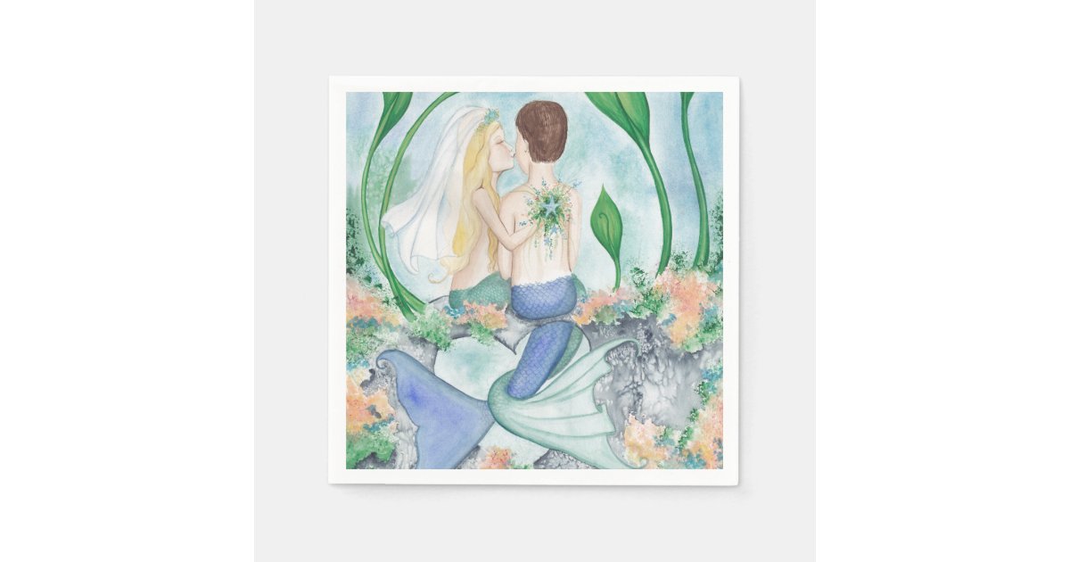 Camille Grimshaw I Do Mermaid Wedding Napkins | Zazzle