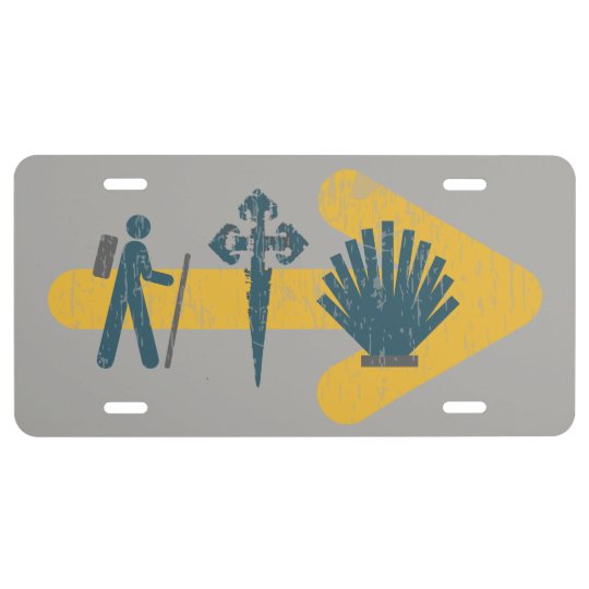 Camino de Santiago Arrow License Plate | Zazzle.com