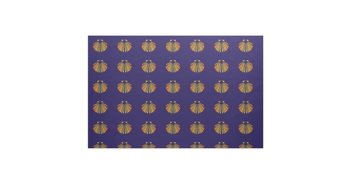 Camino de santiago scallop shell fabric | Zazzle
