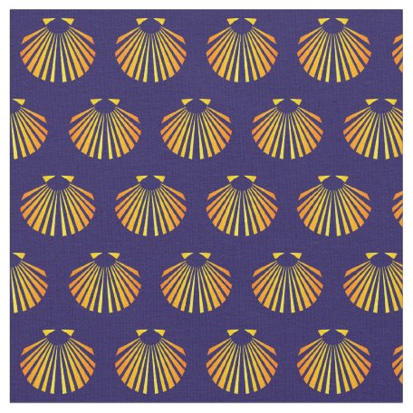 Camino de santiago scallop shell fabric | Zazzle