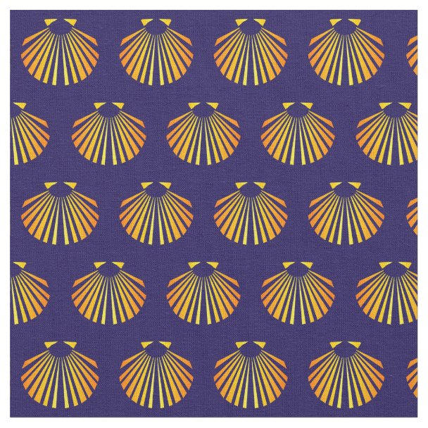 Camino de santiago scallop shell fabric | Zazzle