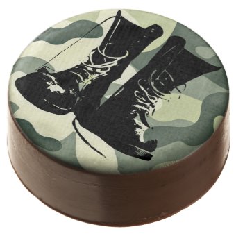 Camo and Boots Silhouette Dipped Oreos | Zazzle