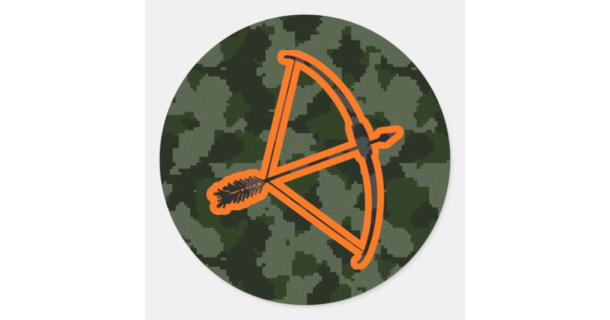 Camo Archery Classic Round Sticker | Zazzle