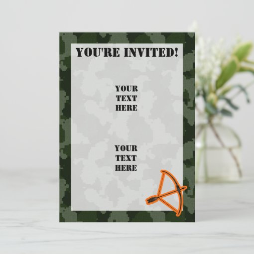 Camo Archery Invitation | Zazzle