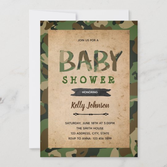 Camo army baby shower invitation | Zazzle.com