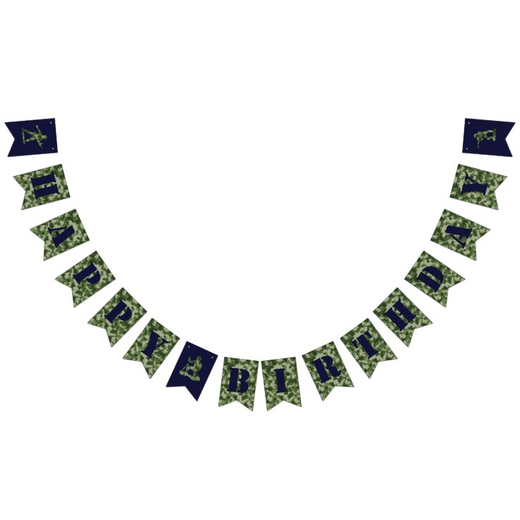 Camo Army Military Birthday Party Banner | Zazzle