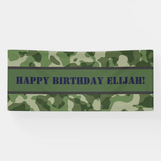 Camo Army Military Birthday Party Banner | Zazzle
