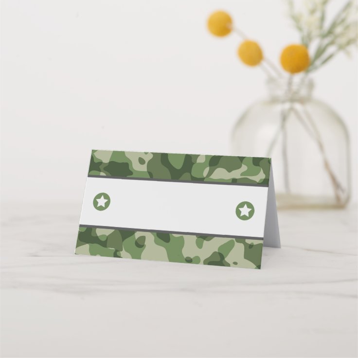 Camo Army Military Menu Tent Cards | Zazzle