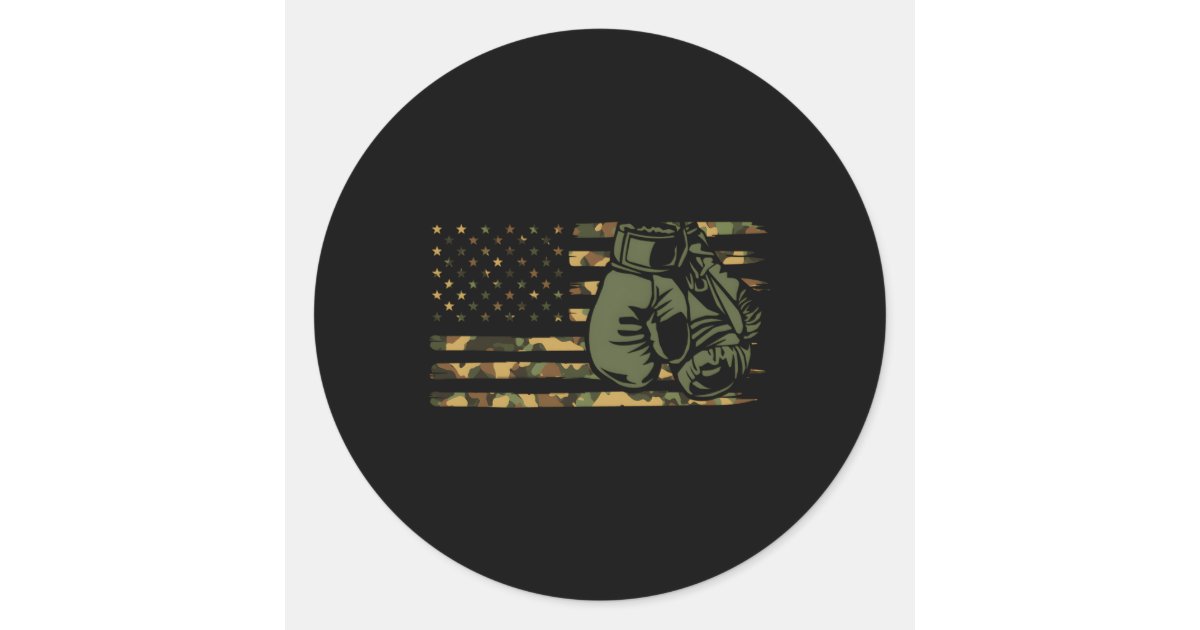 Camo Boxing Usa Flag For Boxer American Flag Boxin Classic Round ...