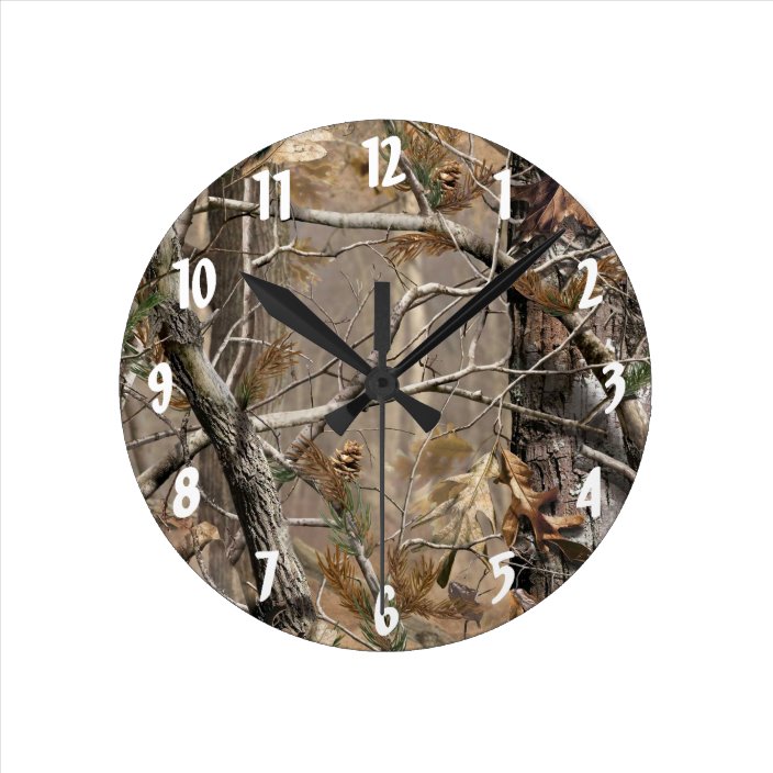 Camo Camouflage Hunting Real Tree Hunt Wall Clock | Zazzle