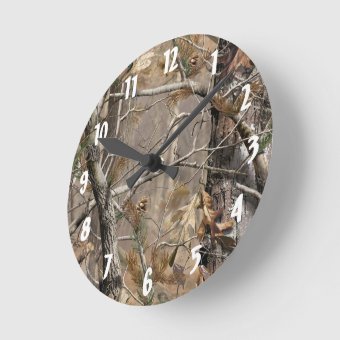 Camo Camouflage Hunting Real Tree Hunt Wall Clock | Zazzle