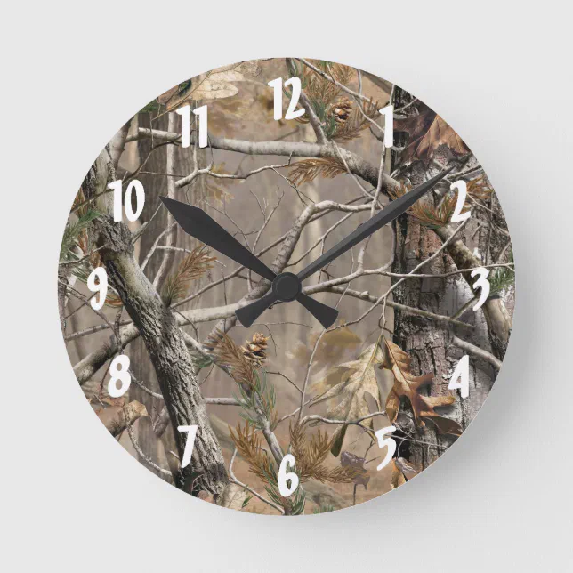 Camo Camouflage Hunting Real Tree Hunt Wall Clock | Zazzle