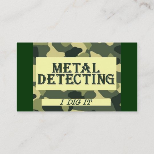 Camo Design Metal Detecting Business Card | Zazzle.com