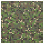 8 Bit Pixel Digital Woodland Camouflage / Camo Fabric | Zazzle