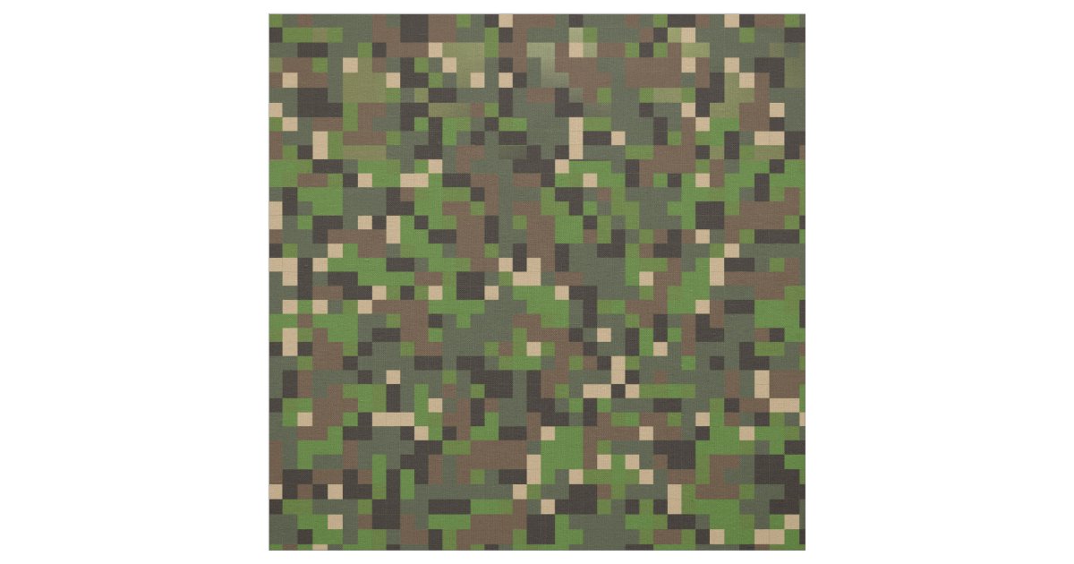 Camo digital computer pixel API printing| 8 Bit Fabric | Zazzle