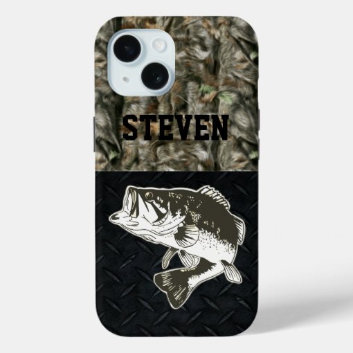 Camo Fish Bass Fishing Men Sports Name Case-Mate iPhone Case | Zazzle