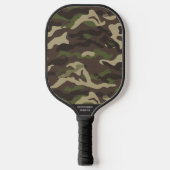 Camo Pattern Cool Camouflage Custom Text Name Pickleball Paddle | Zazzle