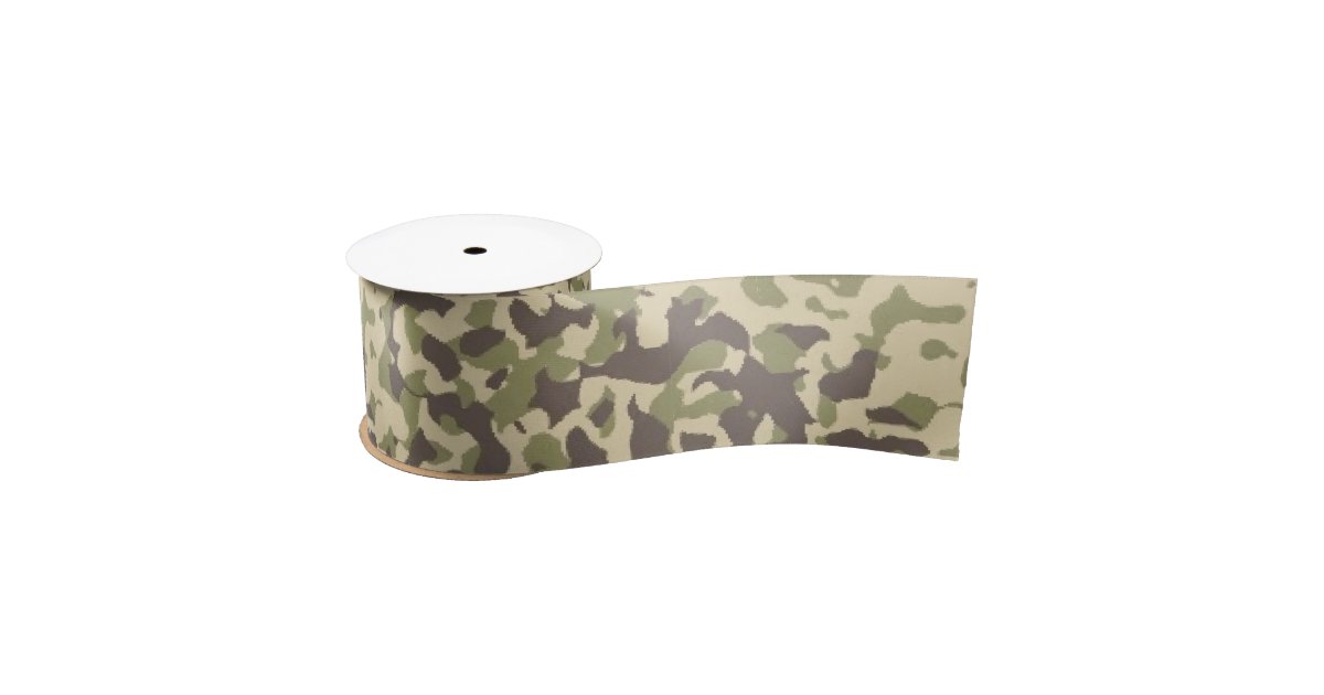 Camo Pattern Satin Ribbon | Zazzle