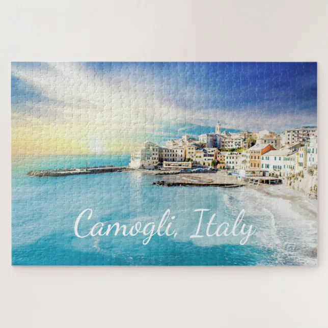 Camogli Italy Painting Portofino Genoa Liguria Jigsaw Puzzle | Zazzle
