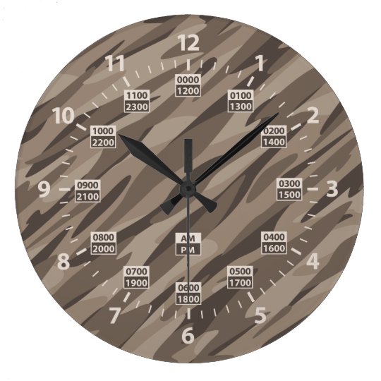 Camouflage 24 Hour Military Style Time Clock | Zazzle.com