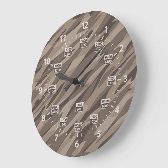 Camouflage 24 Hour Military Style Time Clock | Zazzle