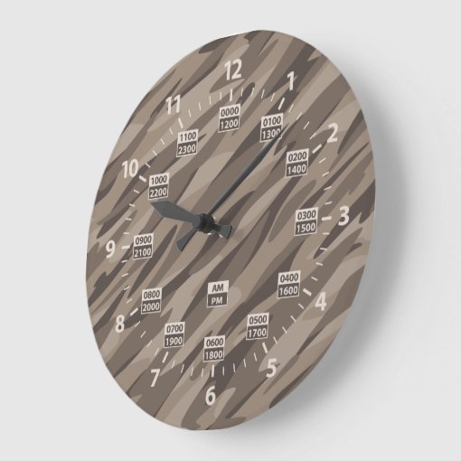 Camouflage 24 Hour Military Style Time Clock | Zazzle