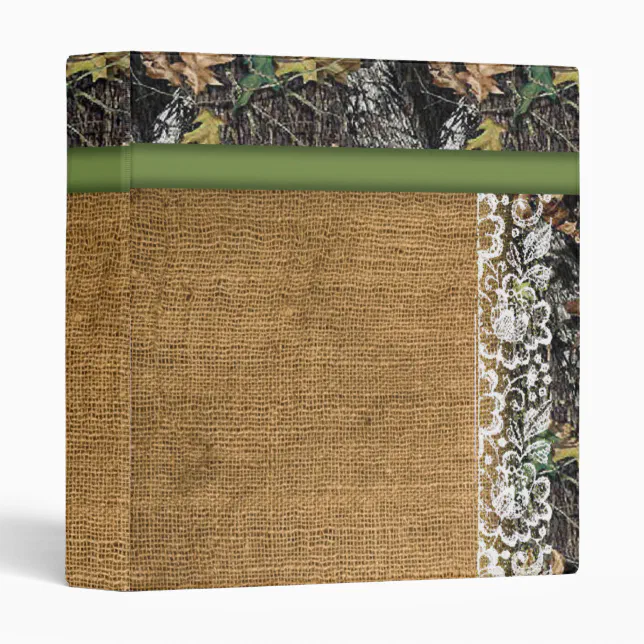 Camouflage Binder with Burlap & Lace | Zazzle