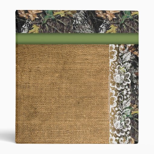 Camouflage Binder with Burlap & Lace | Zazzle